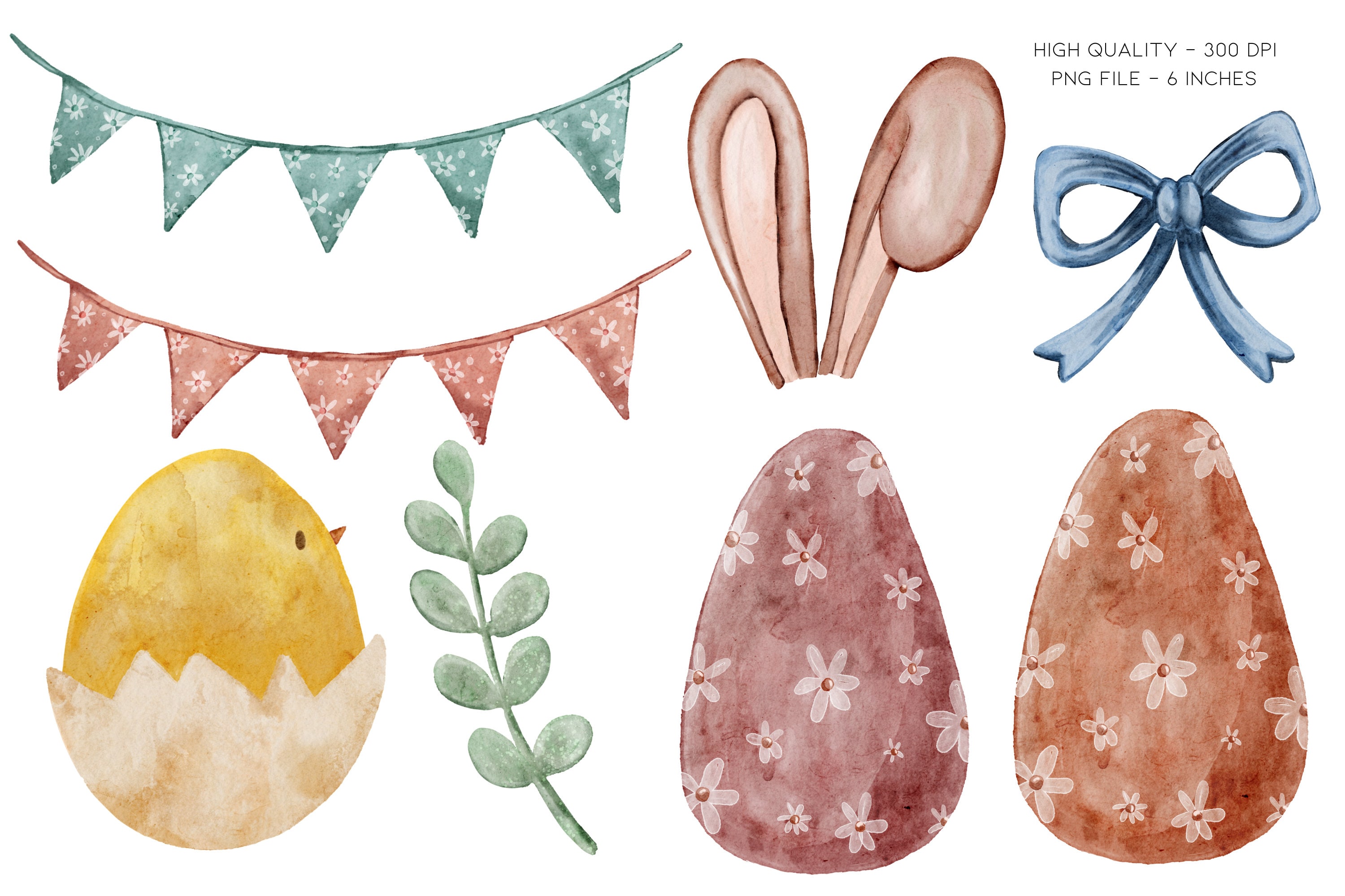 Watercolor Easter Clipart, Spring Clipart, Easter Clip Art, Watercolor ...