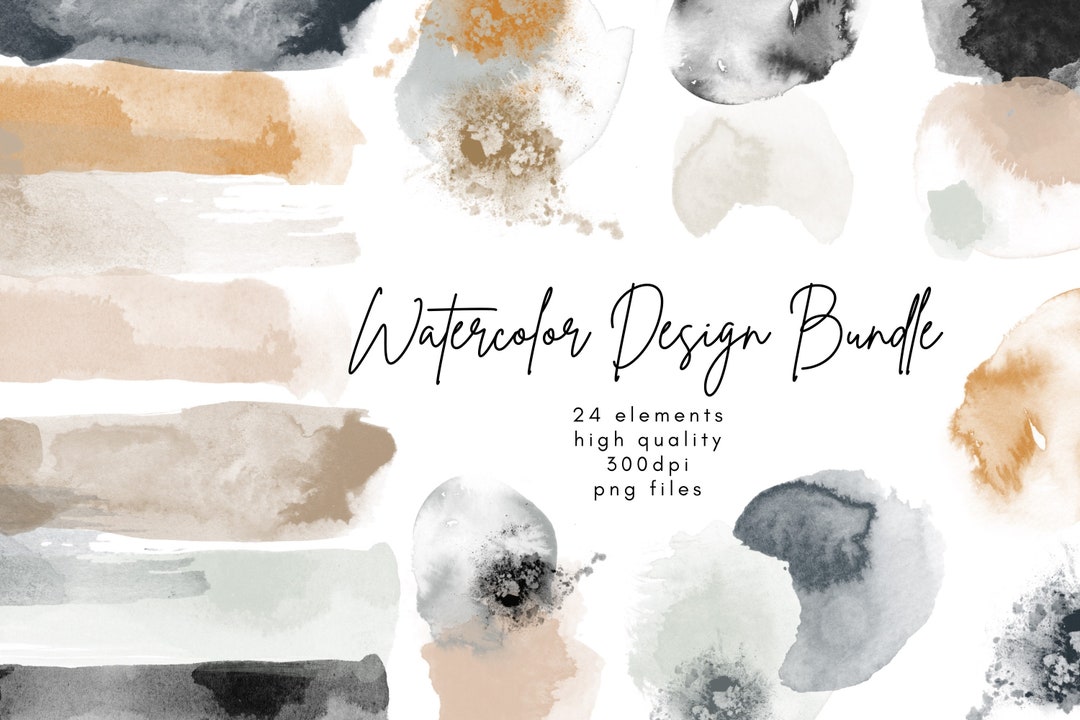 Watercolor Splashes, Brush Strokes Clipart, Watercolor Circle Png ...