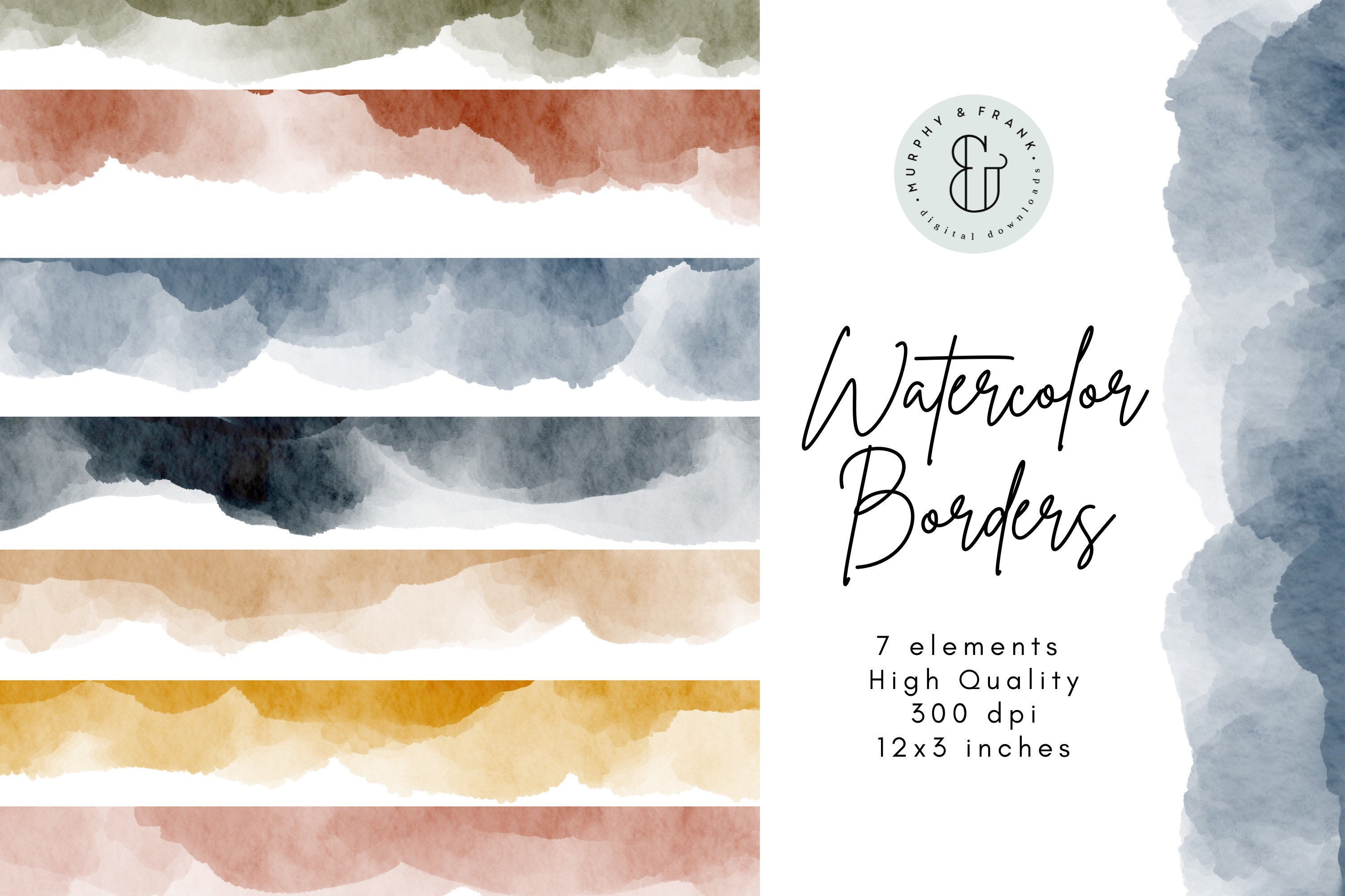 Neutral Watercolor Borders Clipart Frames Clipart Clipart - Etsy