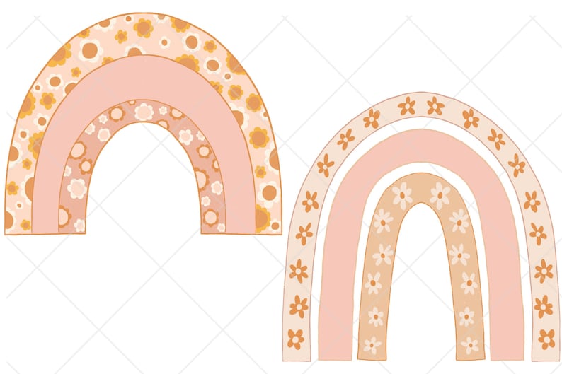 Boho Rainbow Clipart, Boho Rainbow Png, Boho Clipart, Pastel Rainbow ...