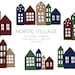 Winter Village Png, Scandinavian Christmas Png, Nordic Houses Clipart ...