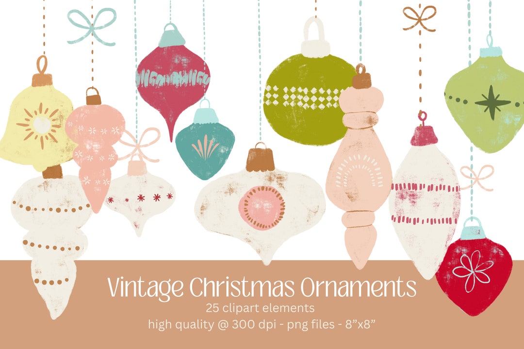 Mid Century Christmas Clipart, Retro Christmas Clip Art, Christmas ...