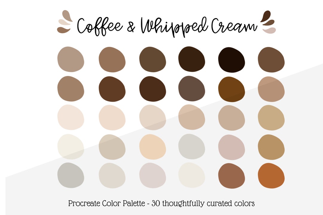 Coffee Procreate Color Palette, Coffee Color Palette Procreate, Iced ...