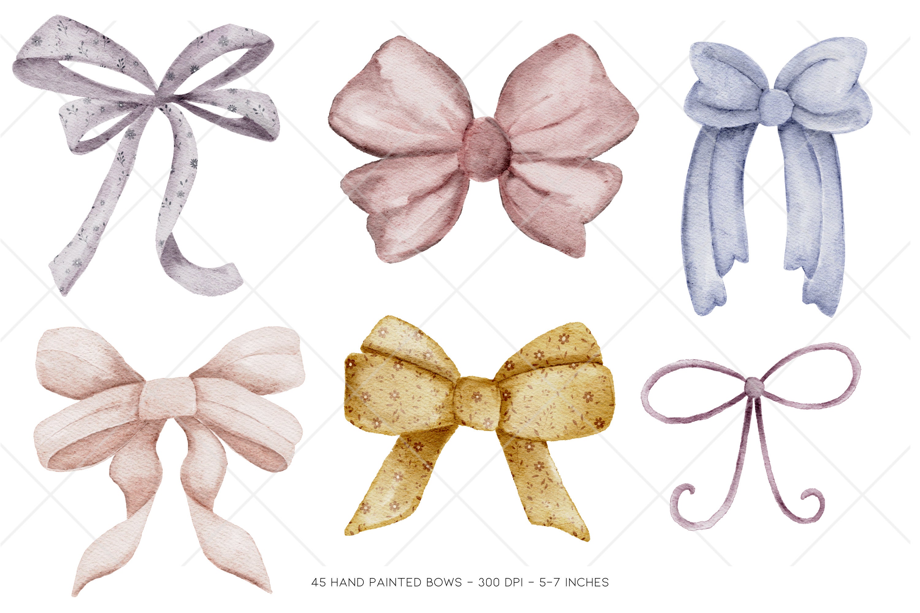 Watercolor Bows Clipart, Bow Png, Ribbon Clipart, Pink Bow Clipart ...
