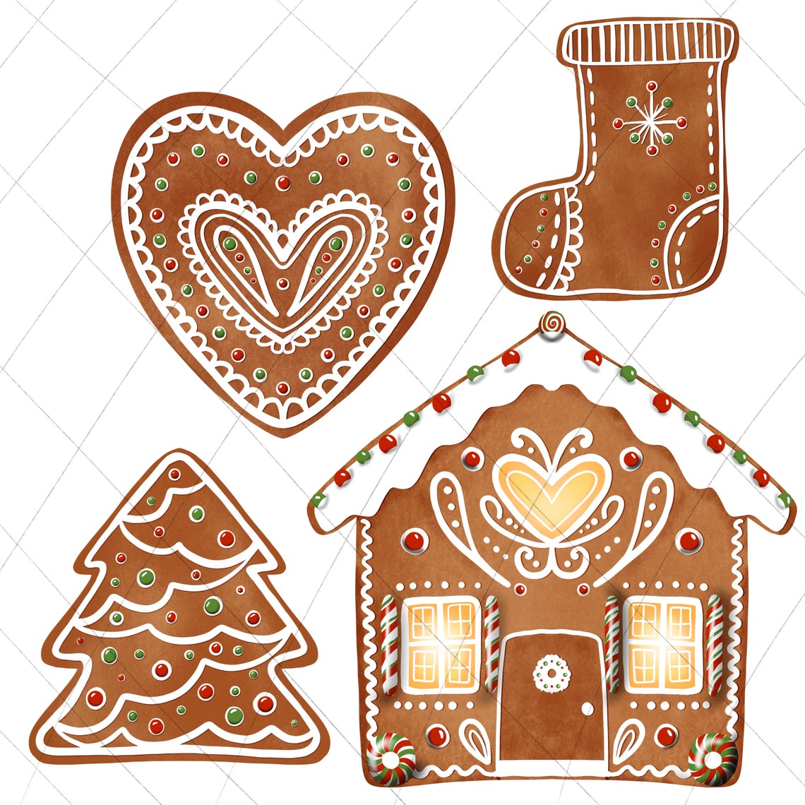 Gingerbread Clipart, Christmas Cookies Png, Winter Clipart, Holiday ...