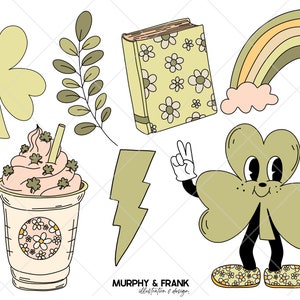 Retro Clipart, St Patricks Day Clipart, Spring Clipart, Retro St ...