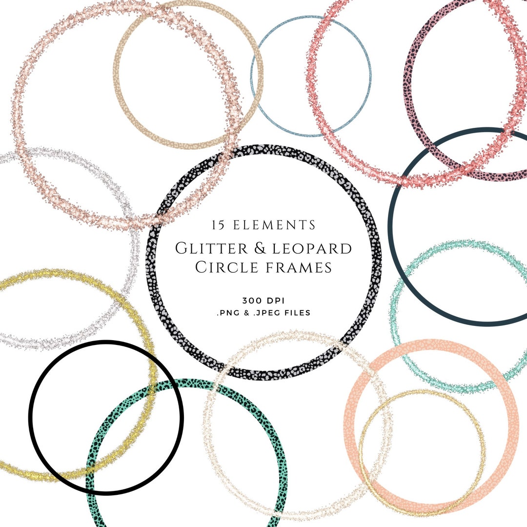 Glitter Circle Png, Circle Frames Png, Sublimation Circles, Leopard ...