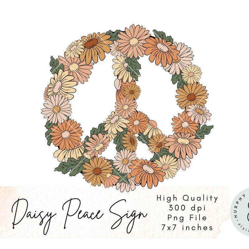 Flower Peace Sign - Etsy