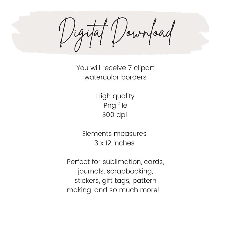 Neutral Watercolor Borders Clipart, Frames Clipart, Clipart Borders Png ...