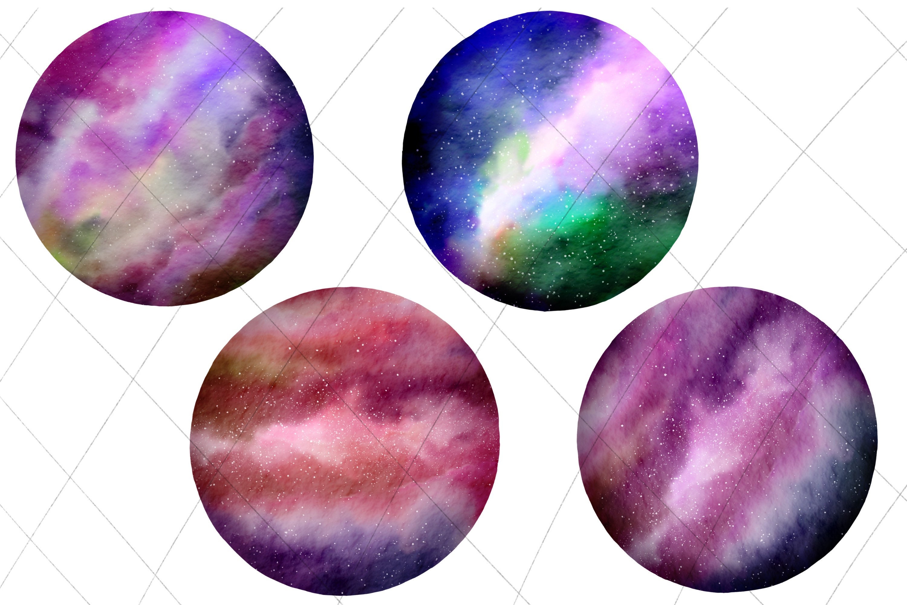 Outer Space Clipart, Watercolor Galaxy Clipart Bundle, Moon Clipart ...
