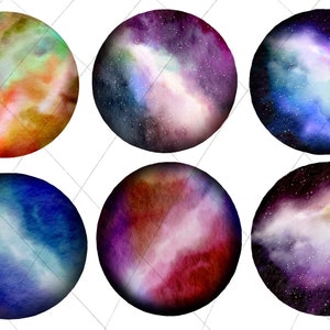 Outer Space Clipart, Watercolor Galaxy Clipart Bundle, Moon Clipart ...
