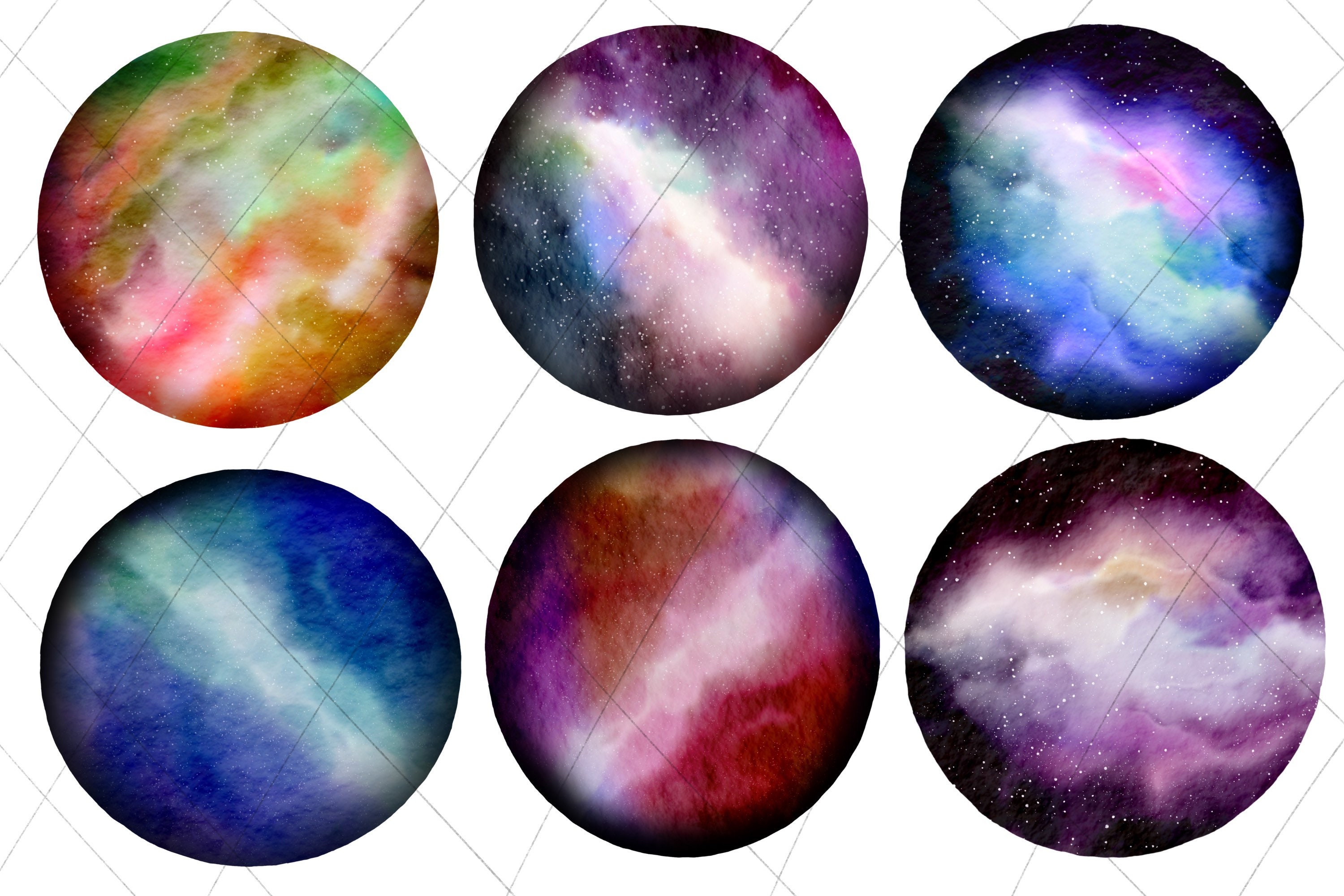 Outer Space Clipart, Watercolor Galaxy Clipart Bundle, Moon Clipart ...
