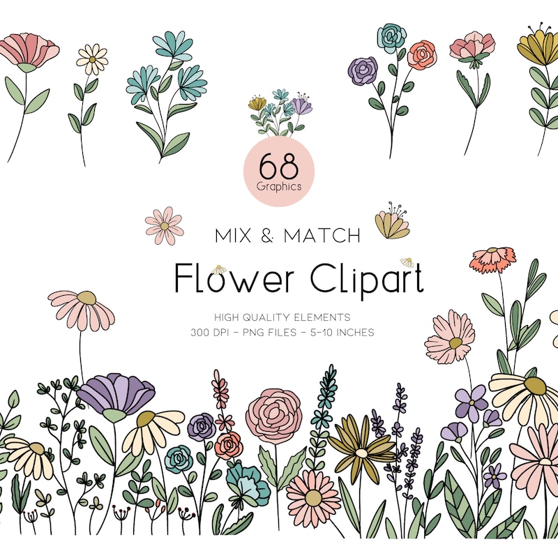 Flower Doodles - Etsy