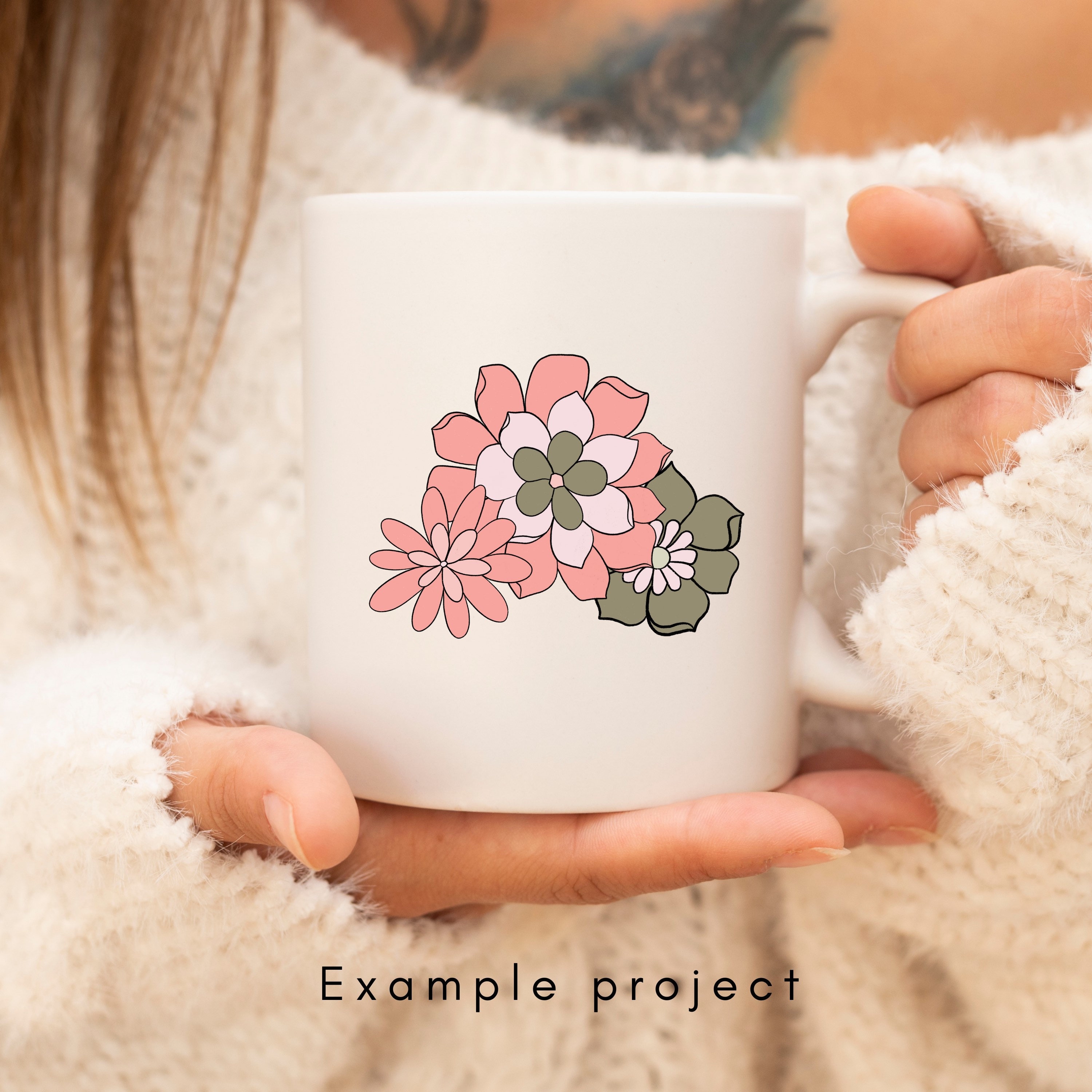 Pink Retro Flowers, Vintage Floral Clip Art, Retro Floral Clipart ...