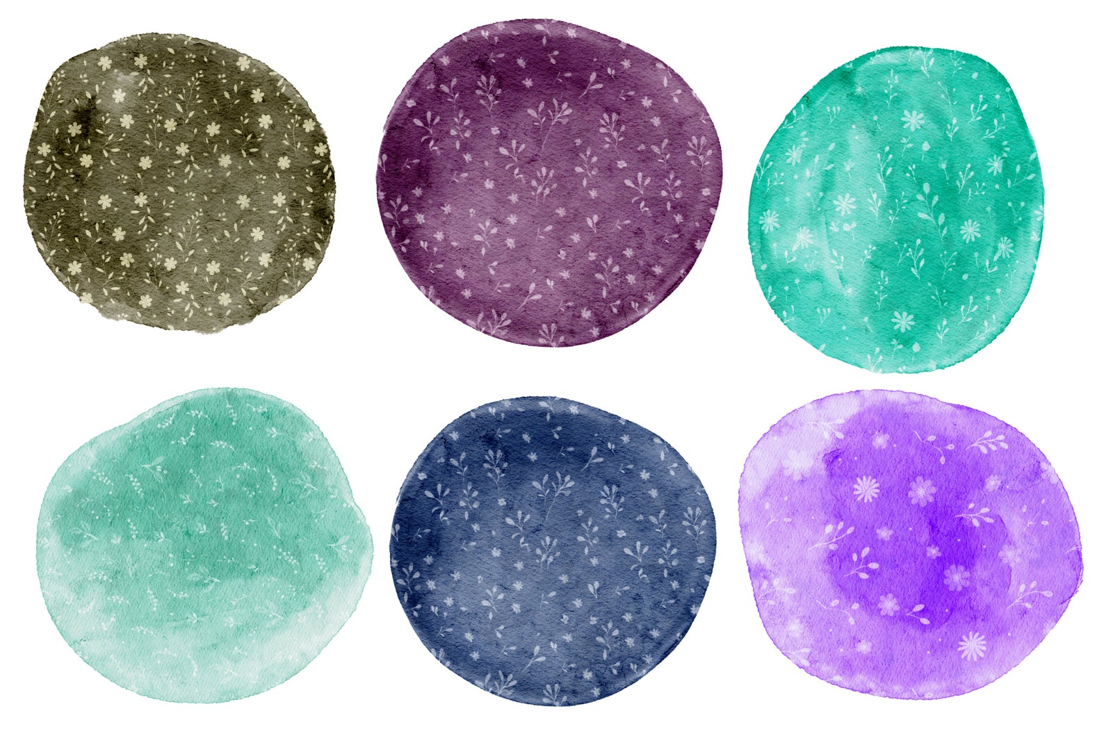 Watercolor Circle Clipart, Cottagecore Clipart, Circle Png, Abstract ...