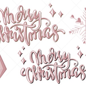 Pink Christmas Clipart, Retro Christmas Png, Cute Coffee Clipart, Merry ...