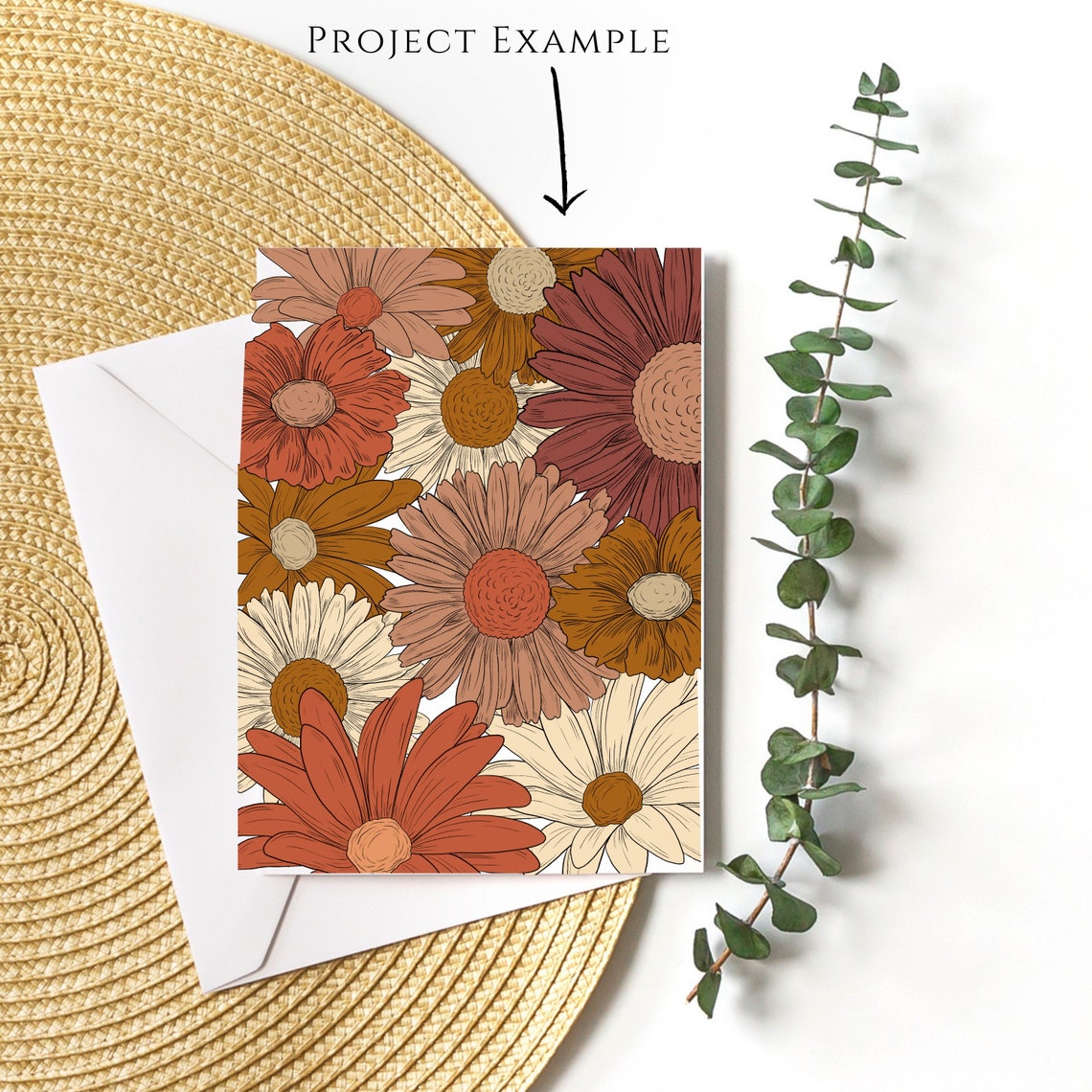 Boho Floral Clipart, Daisy Clipart, Boho Clipart, Flower Clipart ...