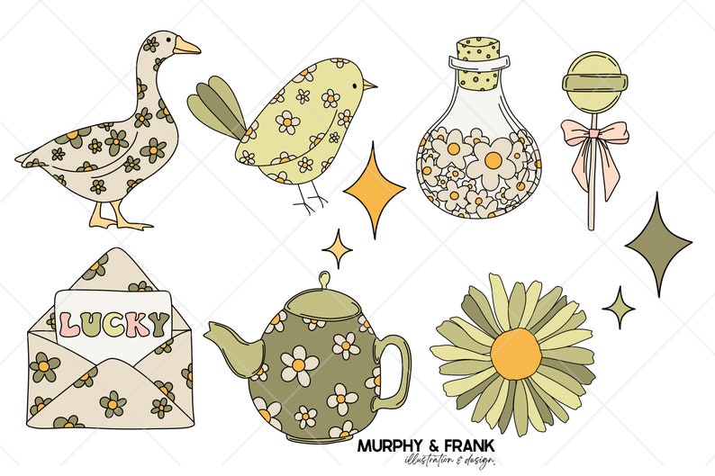 Retro Clipart, St Patricks Day Clipart, Spring Clipart, Retro St ...