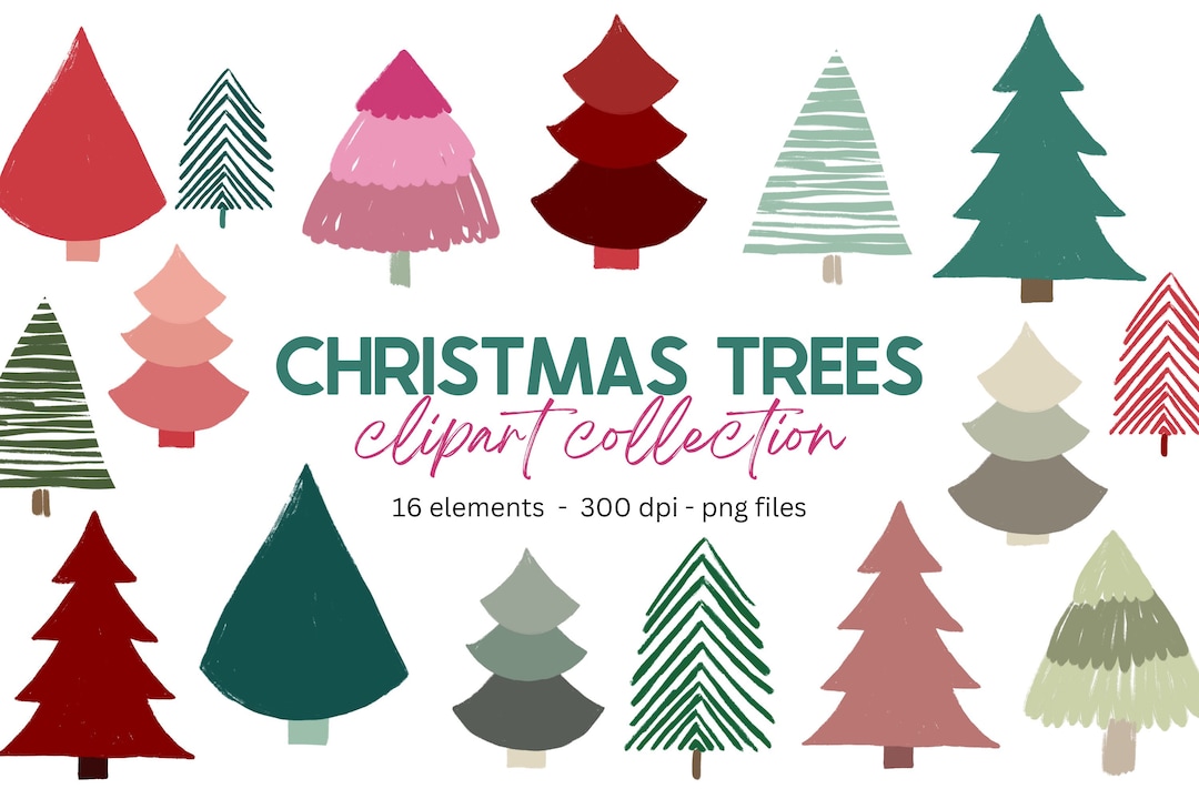 Christmas Tree Clipart, Abstract Christmas Trees Png, Boho Christmas ...