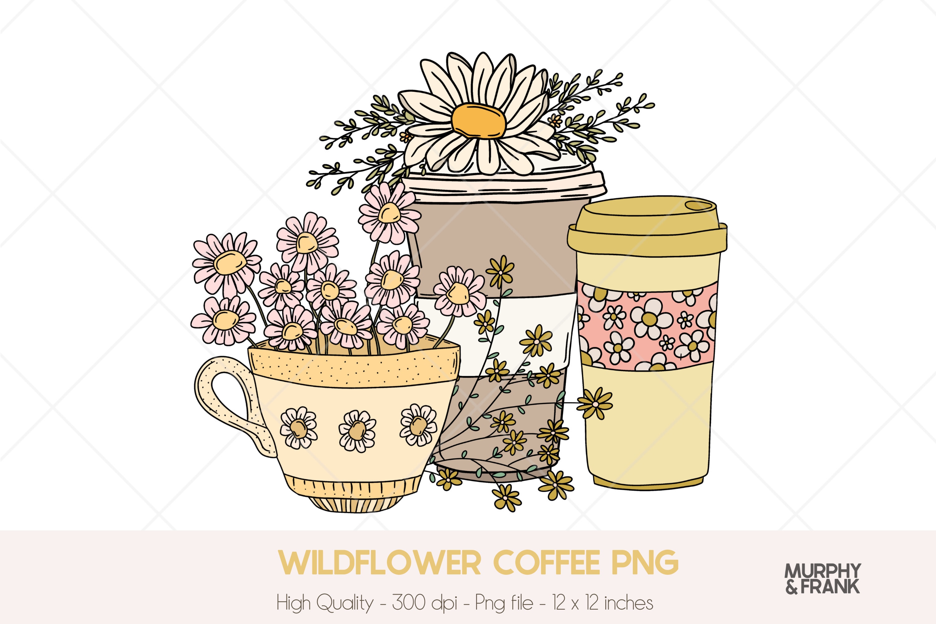 Spring Png, Iced Coffee Png, Wildflower Png, Spring Sublimation Designs ...