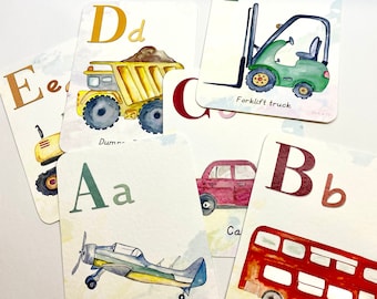 A-Z Fruits & Vegetable Alphabet Flash Cards Set for Educational Play ...