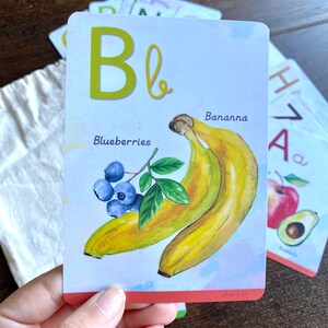 A-Z Fruits & Vegetable Alphabet Flash Cards Set for Educational Play ...