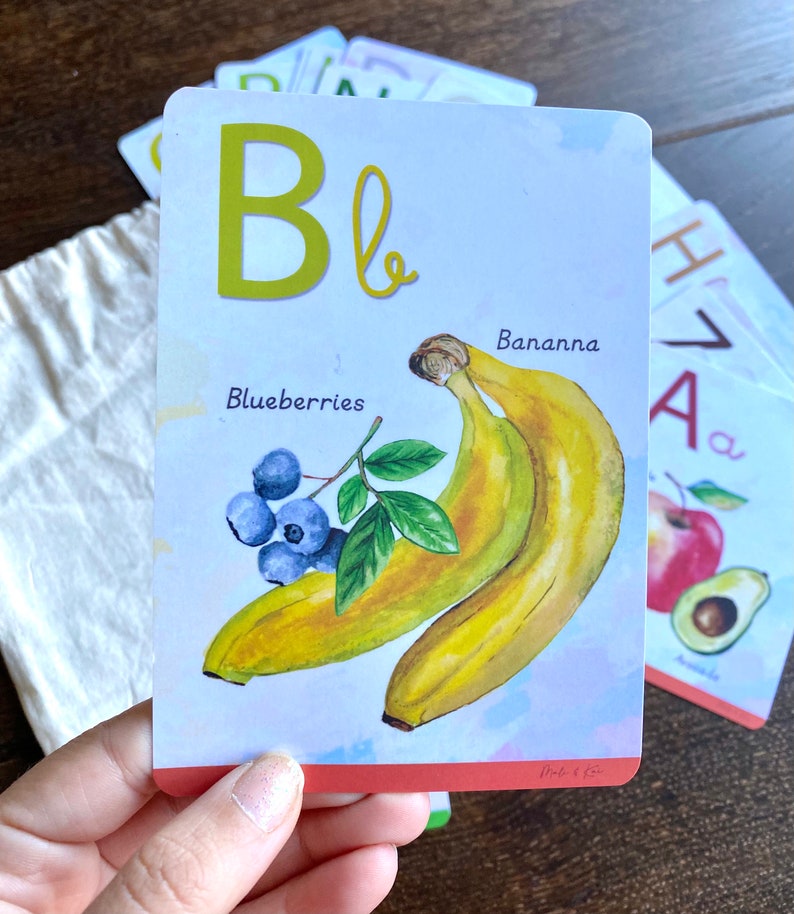 A-Z Fruits & Vegetable Alphabet Flash Cards Set for - Etsy UK