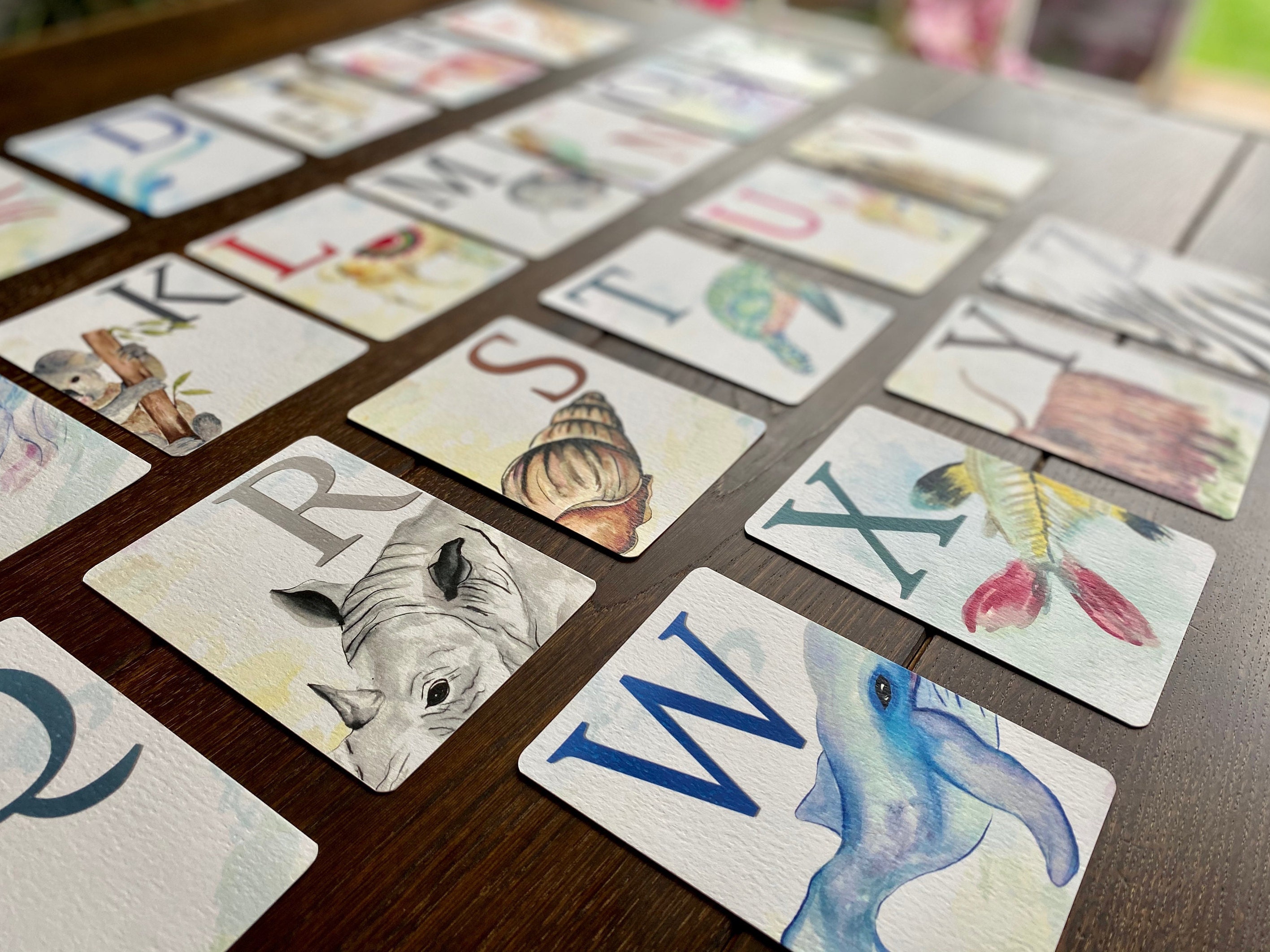 A-Z Animal Alphabet Flash Cards Set for Educational Play and - Etsy UK