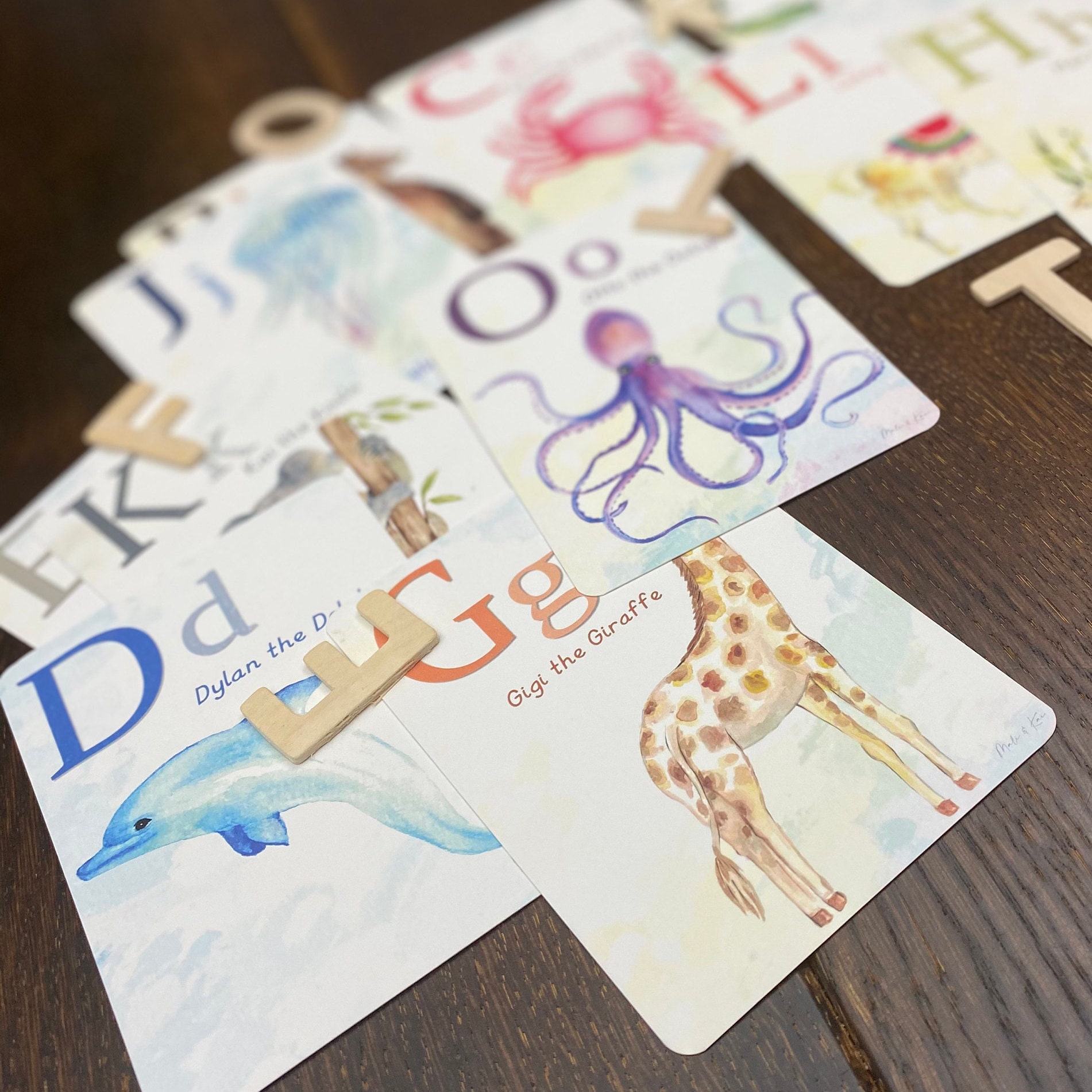 A-Z Animal Alphabet Flash Cards Set for Educational Play and | Etsy