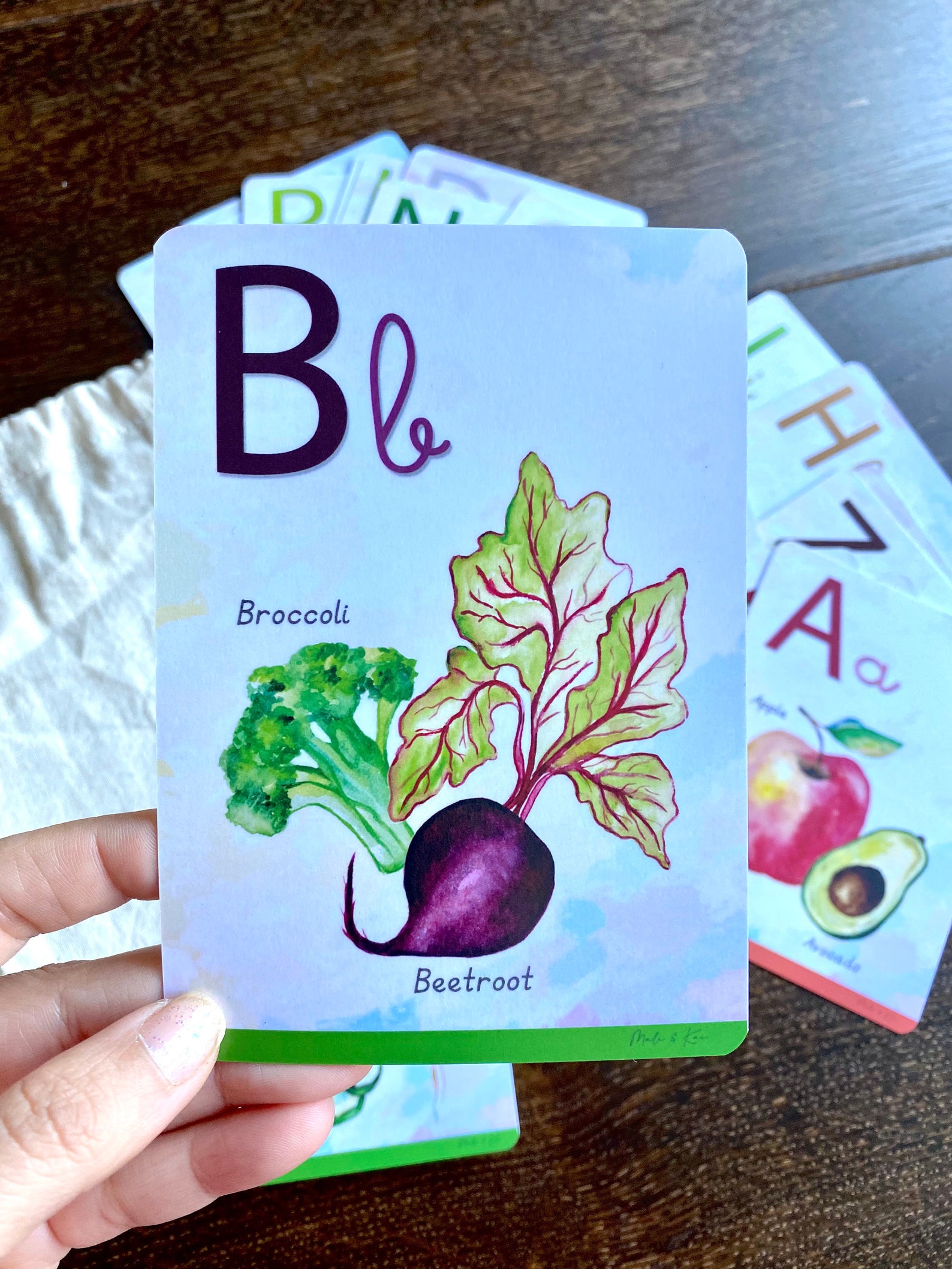 A-Z Fruits & Vegetable Alphabet Flash Cards Set for - Etsy UK