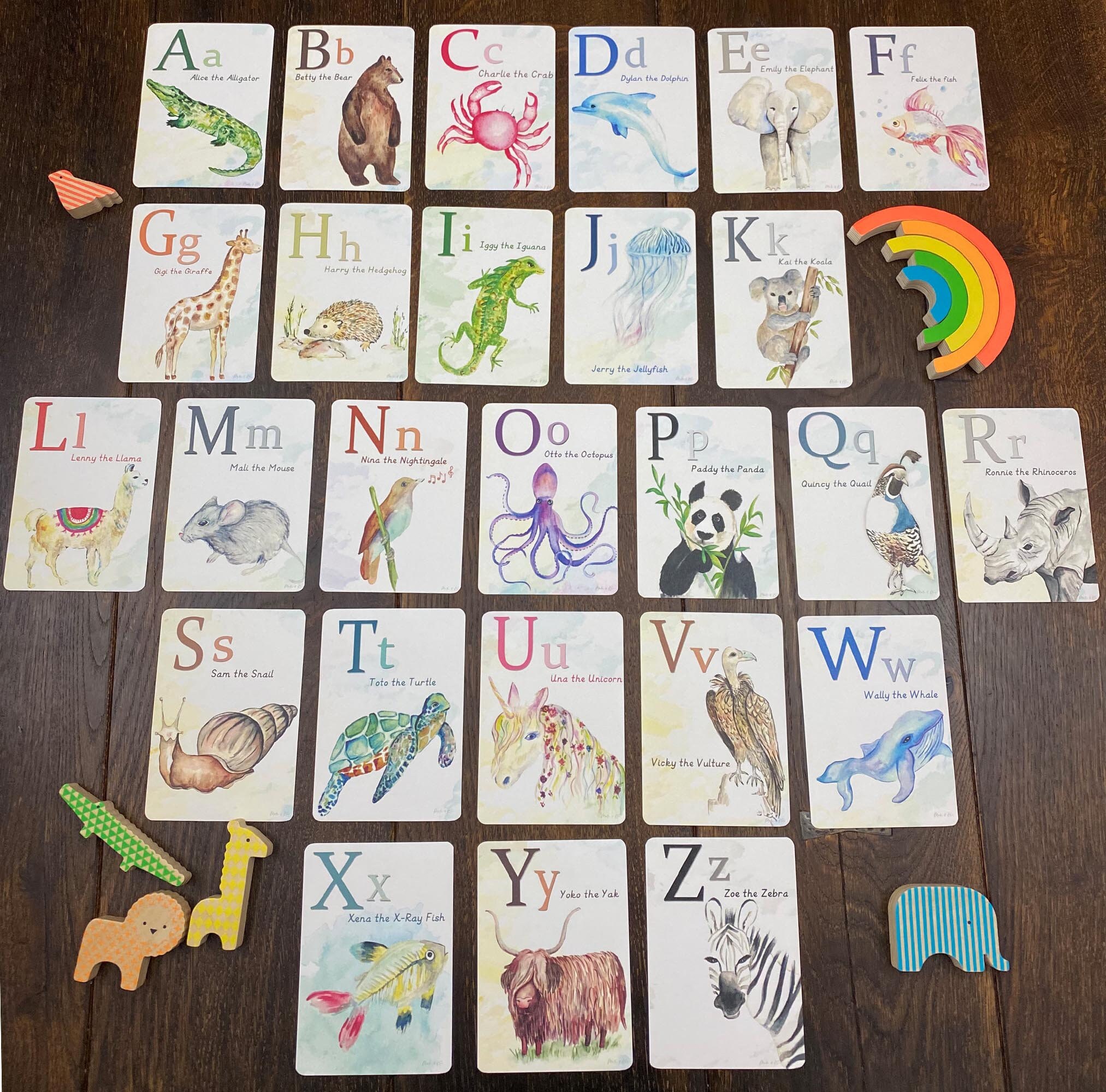 A-Z Animal Alphabet Flash Cards Set for Educational Play and | Etsy
