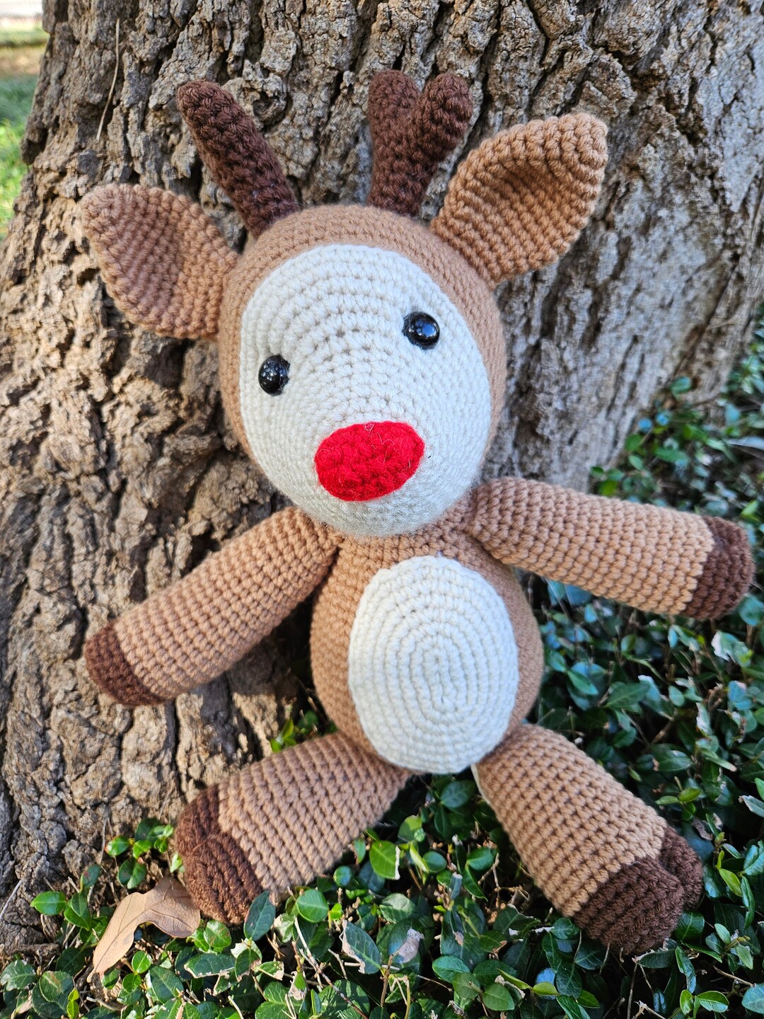 Crocheted Rudolph Stuffie - Etsy