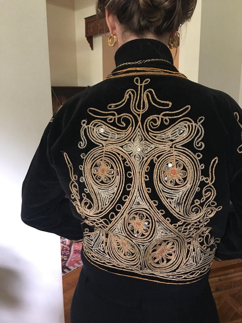 Black Velvet Ottoman Waist Jacket - Etsy