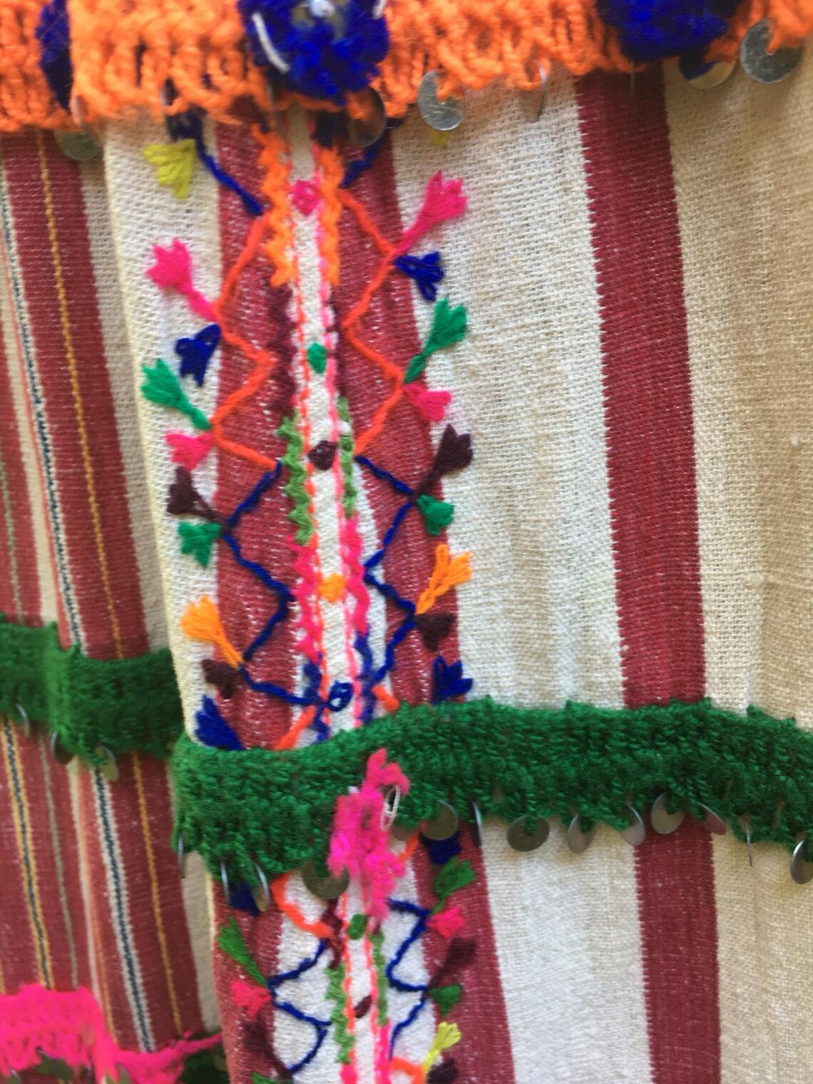 Turkish Skirt of Heavy Woven Cotton With Red Stripes - Etsy