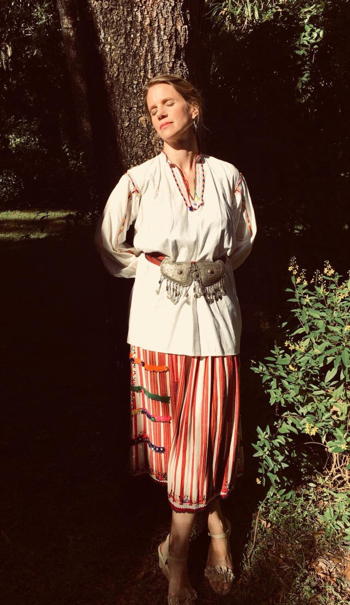 Turkish Skirt of Heavy Woven Cotton With Red Stripes - Etsy