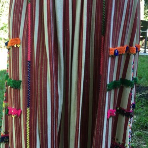Turkish Skirt of Heavy Woven Cotton With Red Stripes - Etsy