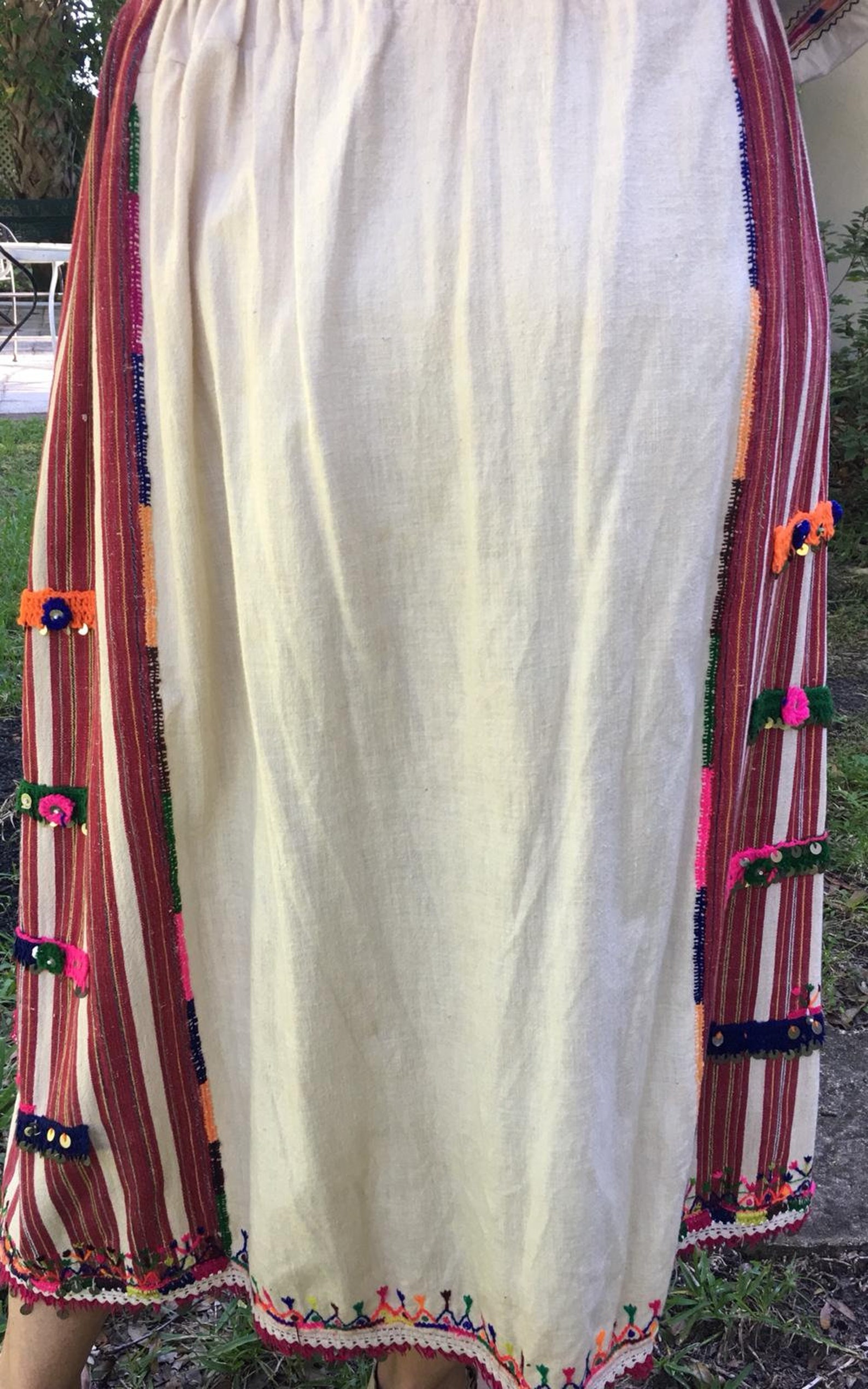 Turkish Skirt of Heavy Woven Cotton With Red Stripes - Etsy