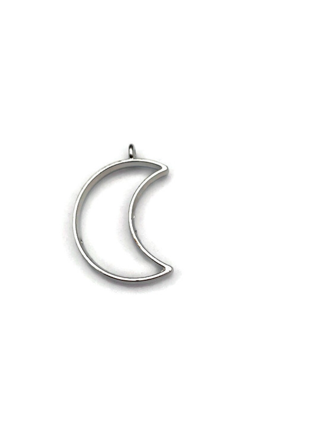 Silver Moon Bezel Pendants: Resin Jewelry Supplies (38x25.5x3.5mm) - Etsy
