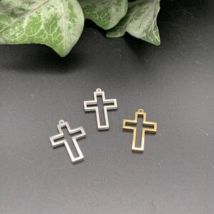 3 CROSS Open Back Bezel, Platinum, Stainless Steel, or Gold, Open ...