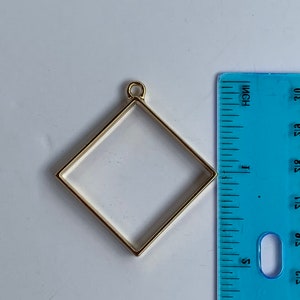 5pc+ SQUARE Open Back Bezel, Gold, Silver & Bronze Bezel for Resin ...