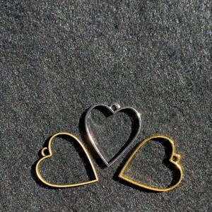 5 Pc HEART Open Back Bezel Bezel for Resin Gold Silver or | Etsy
