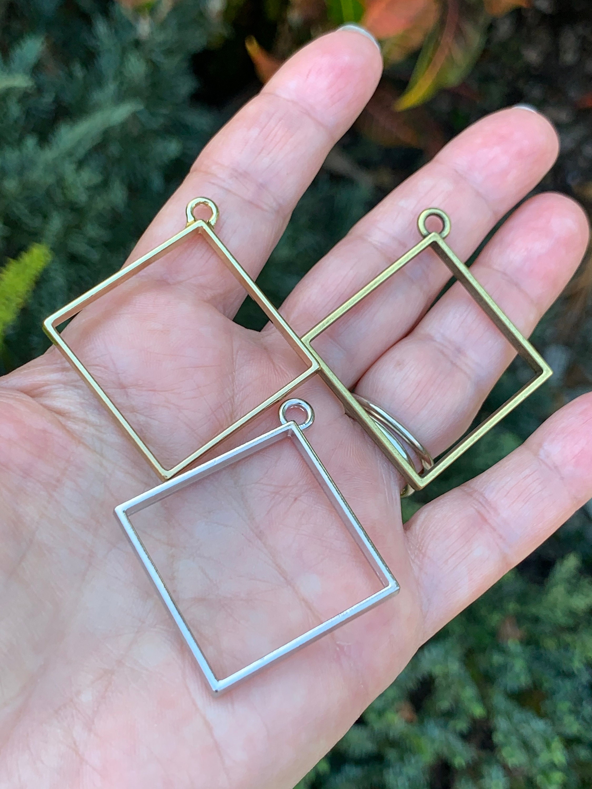 5Pc SQUARE Open Back Bezel Gold Silver & Bronze Bezel for | Etsy