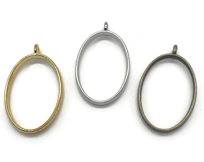 3+ CROSS Open Back Bezel, Platinum, Stainless Steel, or Gold, Open ...
