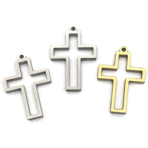 3 CROSS Open Back Bezel, Platinum, Stainless Steel, or Gold, Open ...