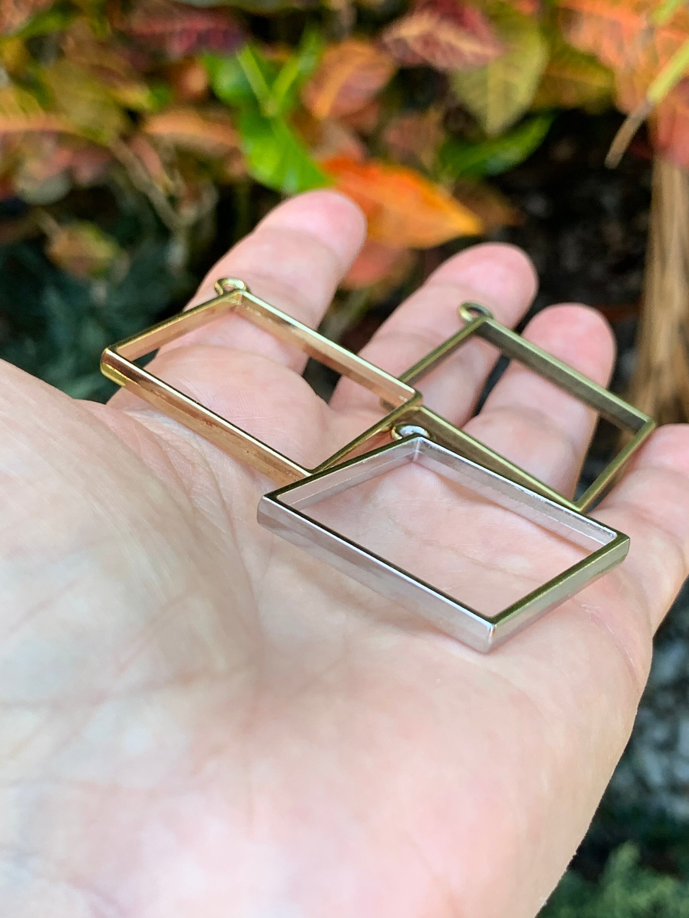 5Pc SQUARE Open Back Bezel Gold Silver & Bronze Bezel for | Etsy