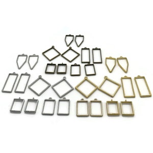 30 Pcs, Open Back Bezels, Bezel Blanks, Bezel for Pendant, Bezel for ...