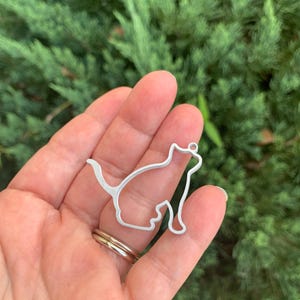 Stainless Steel Color, Adorable Cat Bezel: DIY Earring & Pendant ...