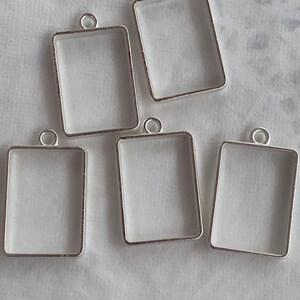 5pcs + MATTE Style, Silver, Open Back Bezel, Bezel for Resin, Trending ...