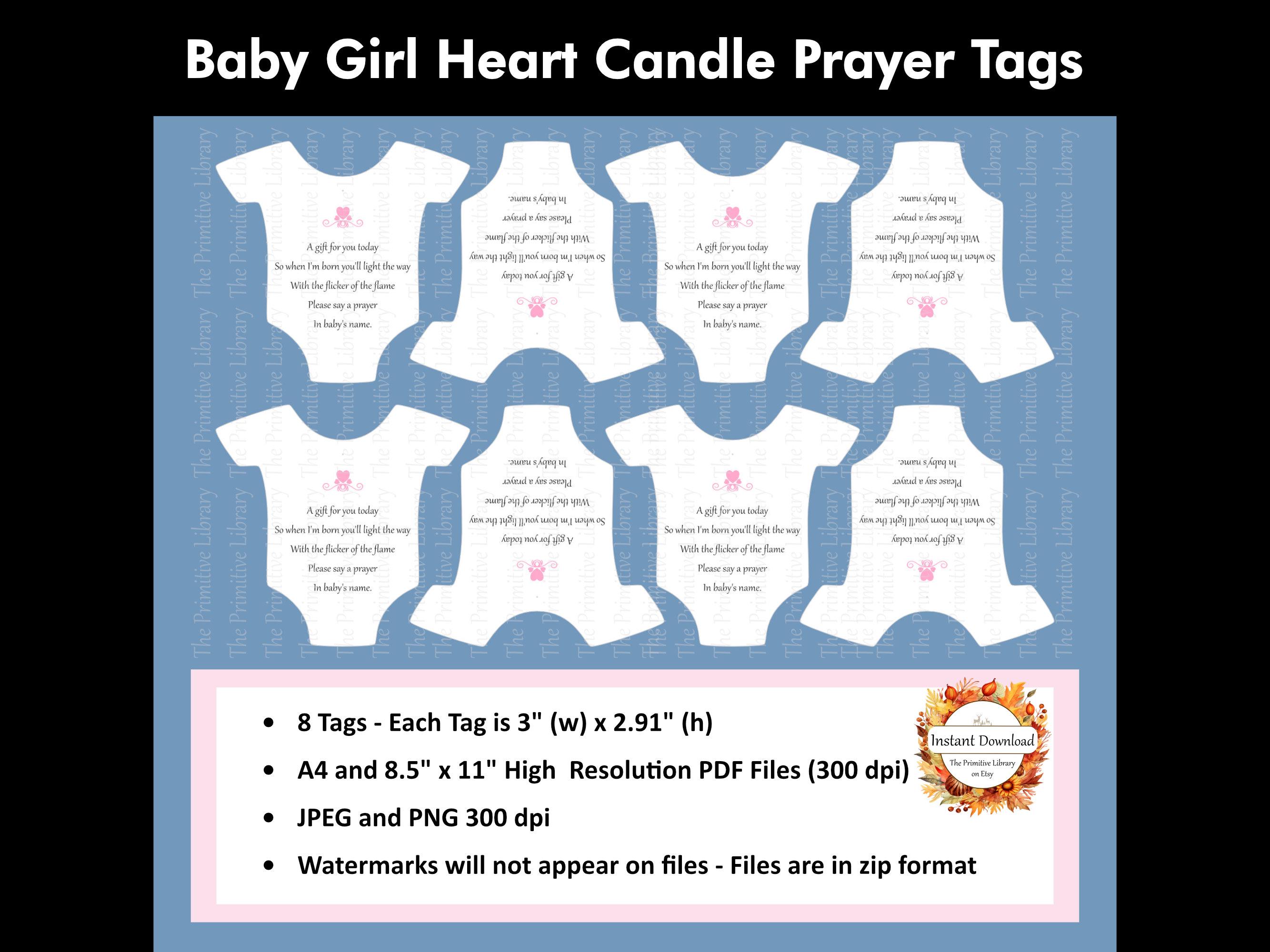 Printable Baby Shower Candle Favor Tag, Baby Candle Poem Tag, Burn This ...
