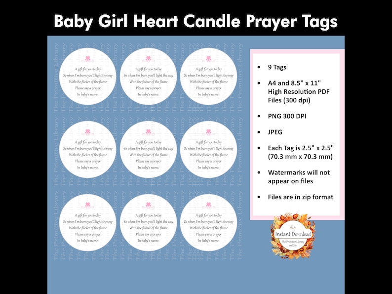 Burn This Candle Night, Baby Candle Tag, Printable Baby Shower Candle ...